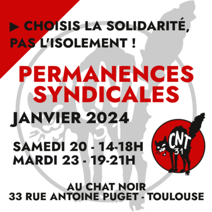 Permanences de la CNT 31 - Janvier 2024 | OnePlanete