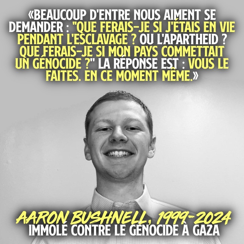 Le dernier message d’Aaron Bushnell | OnePlanete