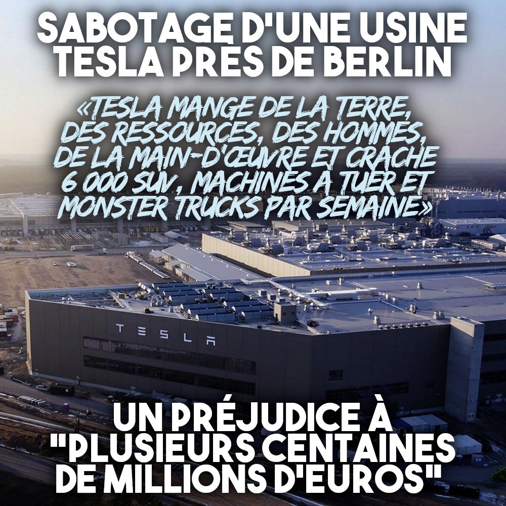 Allemagne : sabotage d’une usine géante de Tesla | OnePlanete