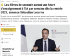 L’heure de l’IA au lycée. Buvez des données et mangez des tokens ...